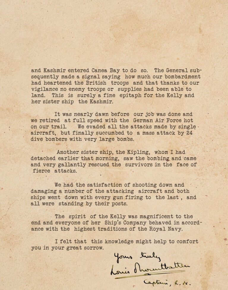 Captain Louis Mountbatten to Mark Bell – VE Day and VJ Day 80